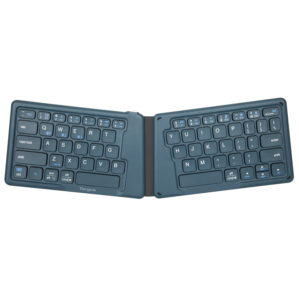 Ergonomic Foldable Bluetooth® Antimicrobial Keyboard (Blue)